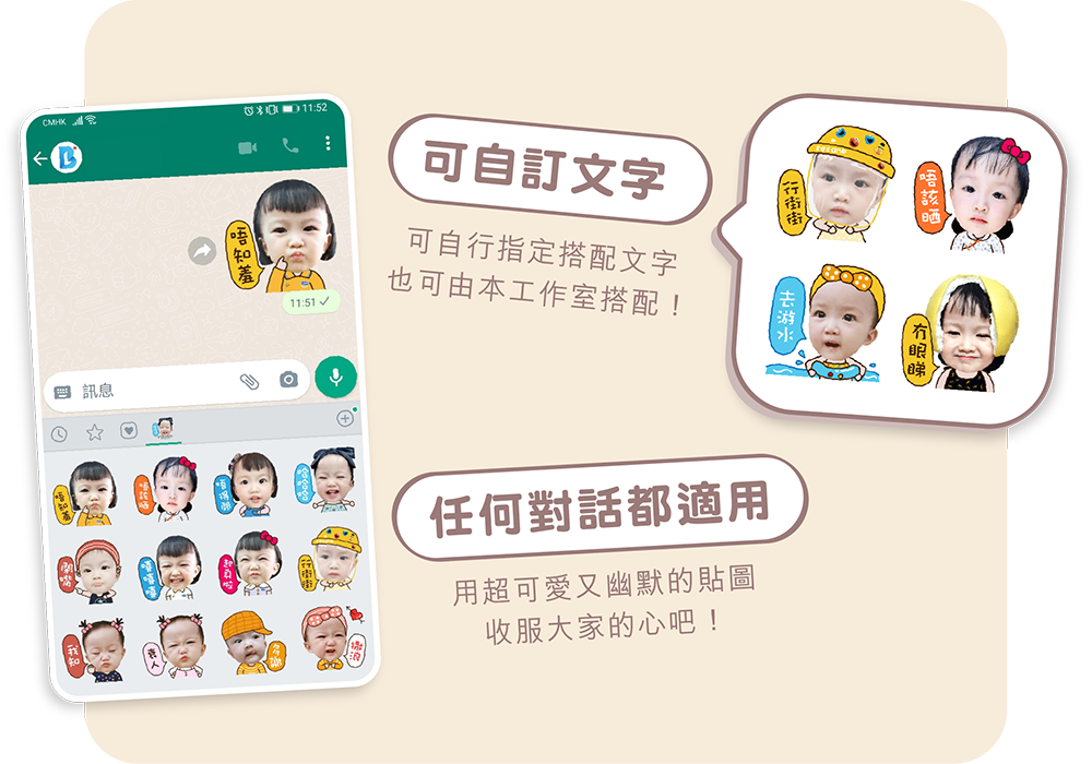 WhatsApp微信貼圖設計，貼圖製作屬於您的搞笑Sticker - BrianLO Studio